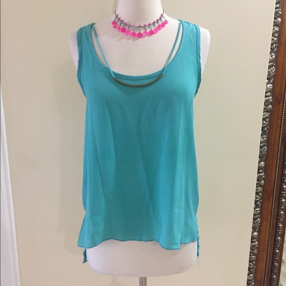 Tops | Sale 3 For 3 Cute Semi Sheer Teal Tank Top | Poshmark